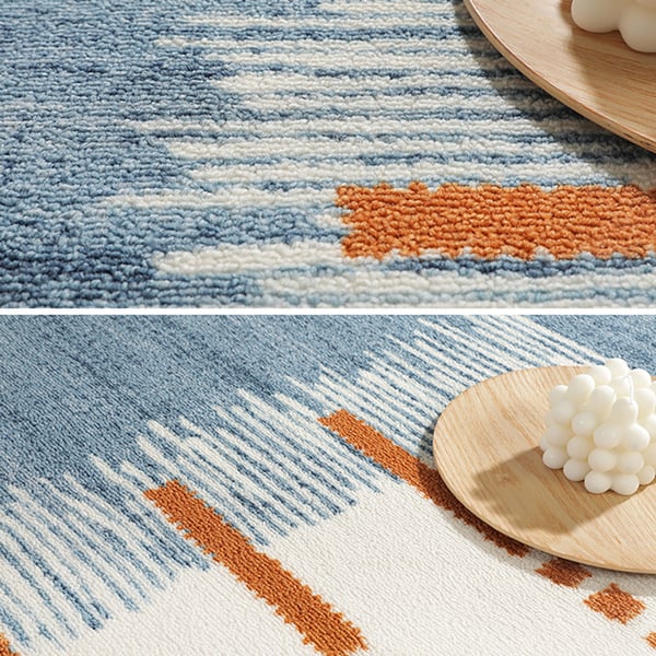 6' x 9' Creative Style Blue Rectangle Area Rug | Homary