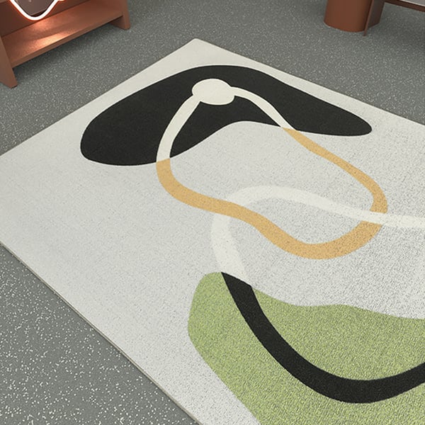 2740mm x 3650mm Modern Creative Rectangular White Area Rug | Homary UK