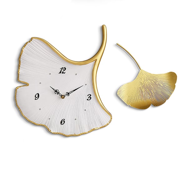 Modern Ginkgo Leaves Resin Dial Personalized Wall Clock Home Decor Art ...
