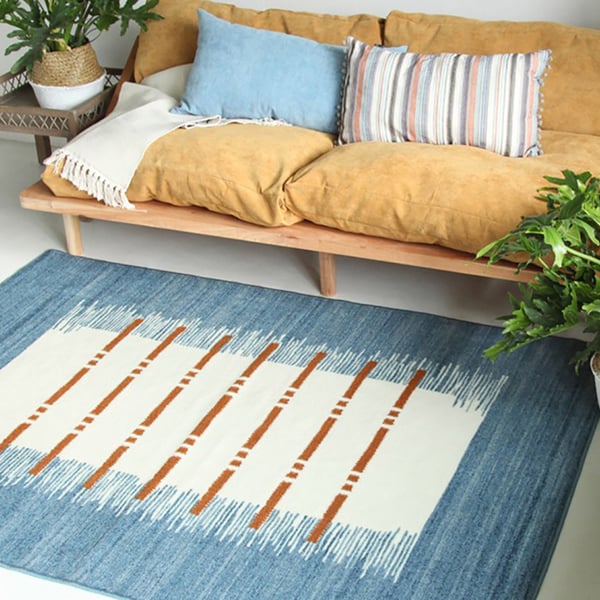 6' x 9' Creative Style Blue Rectangle Area Rug | Homary