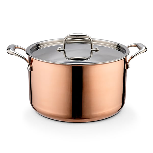 7 Pieces Tri-Ply Bonded Copper Cookware Set Food-grade Stainless Steel ...