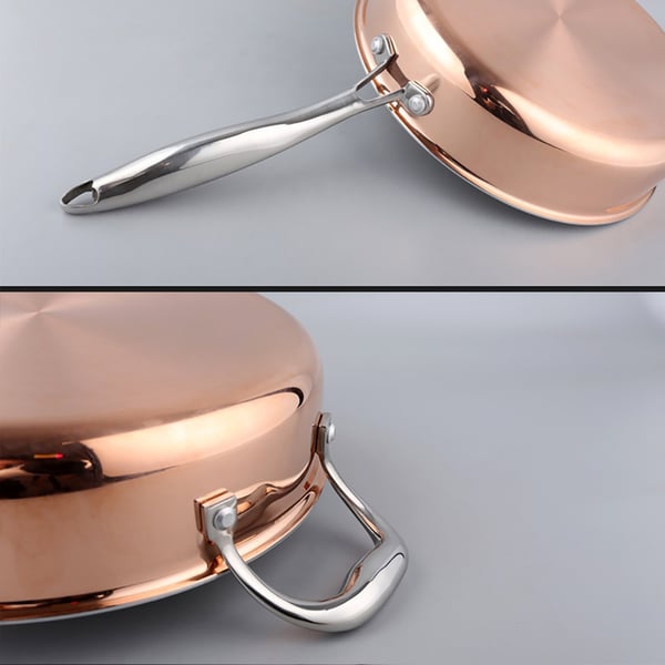 6 Pieces Tri-Ply Bonded Copper Cookware Set Food-grade Stainless Steel ...