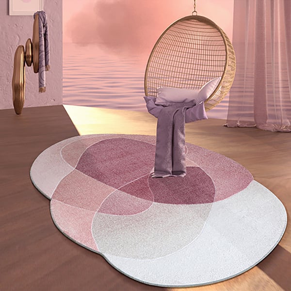1800mm x 2700mm Handmade Creative Irregular Pink Area Rug | Homary UK