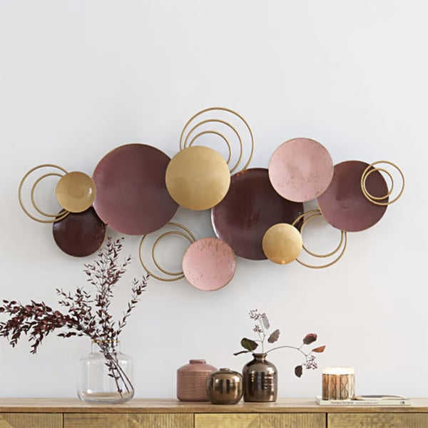 Nordic Style Creative Geometric Round Metal Wall Decor-Homary