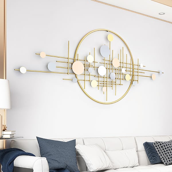 Modern 3D Geometric Wall Decor Golden Metal Home Wall Accent | Homary