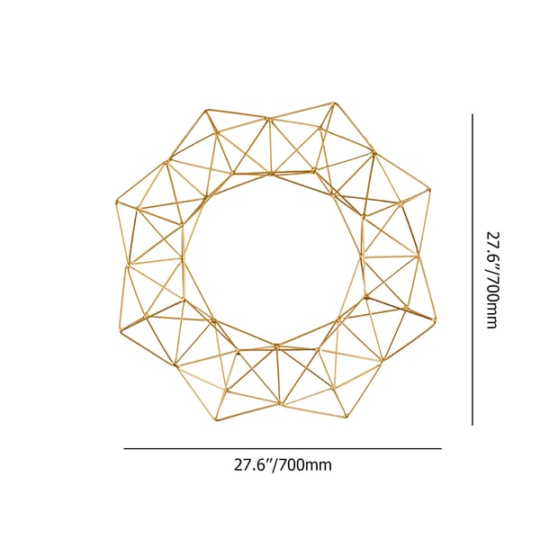 Nordic 3D Hollow-Out Geometric Wall Decor Golden Metal Wall Art-Homary