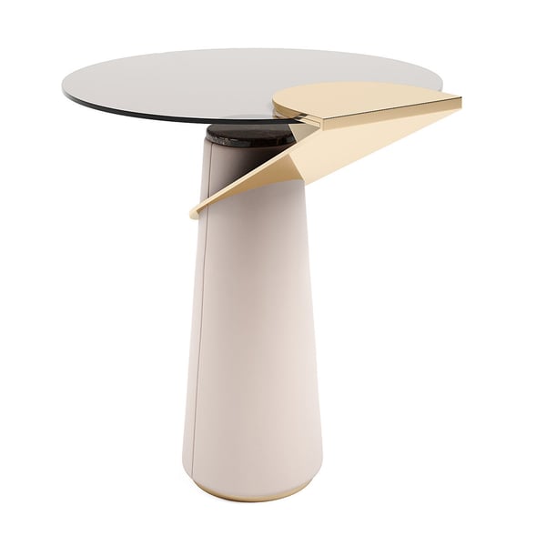 500mm Dia Contemporary Round Side Table Tempered Glass End Table ...