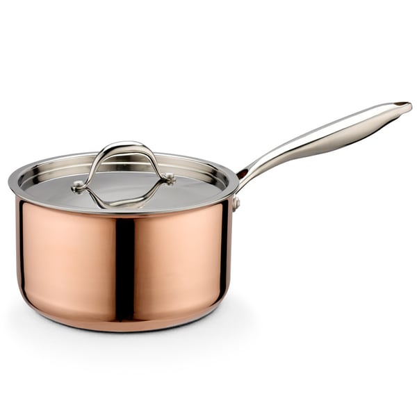 6 Pieces Tri-Ply Bonded Copper Cookware Set Food-grade Stainless Steel ...