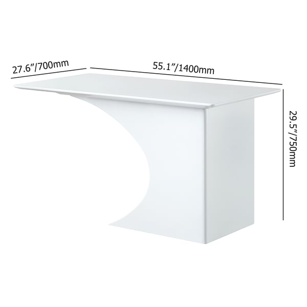 Free Shipping on 1400mm Modern White Rectangular Office Desk with ...