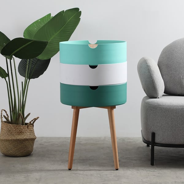 Modern 3-Tiered Round Adjustable Storage Cabinet End Table | Homary UK