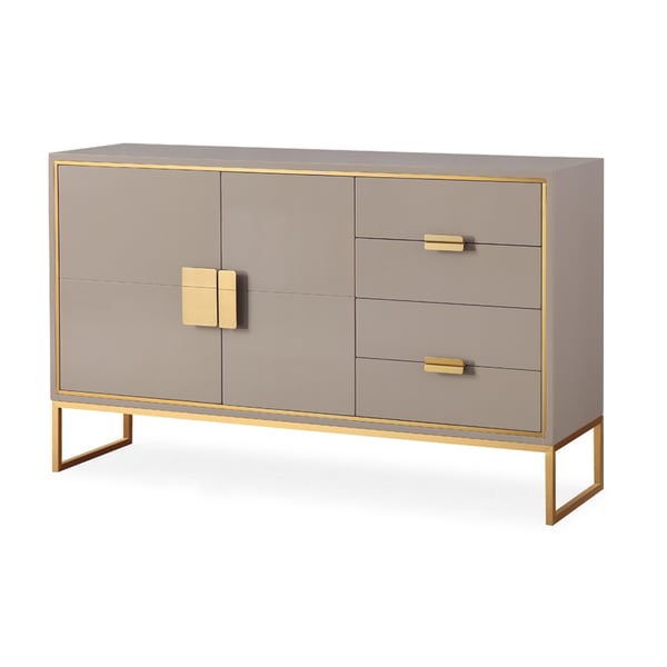Champagne Buffet Doors & Drawers Sideboard Cabinet Stainless Steel Base ...