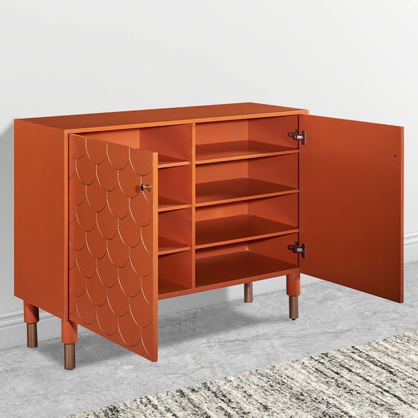 Orange Buffet Creative & Artistic Gold Drawing Sideboard 2 Doors 6 ...
