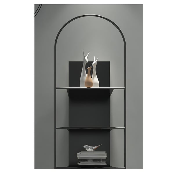 1650mm Modern Metal Matt Black Bookshelf Bookcase in 5 Shelves | Homary UK