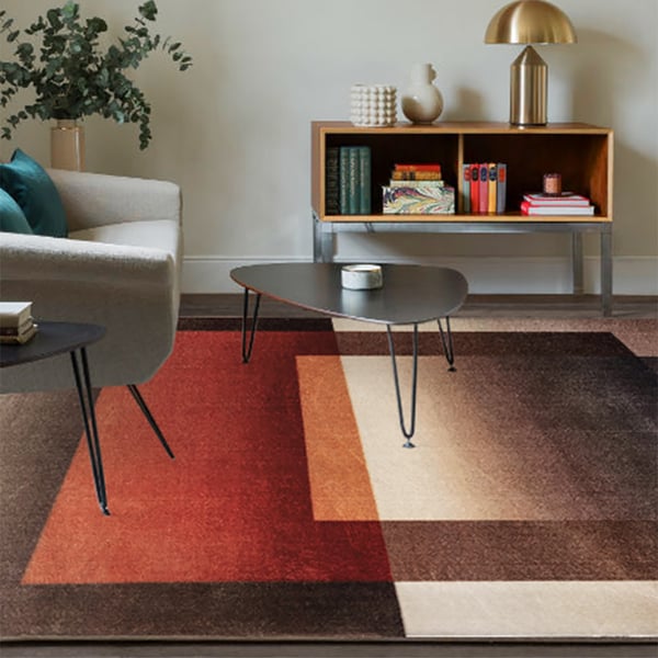 2430mm x 3000mm Creative Modern Style Retangular Brown and Geometric ...