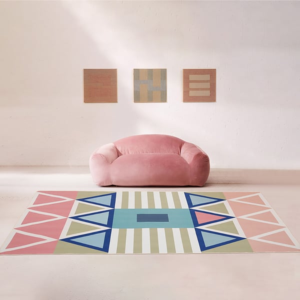 2740mm x 3650mm Multi-purpose Creative Rectangular Geometric Area Rug ...