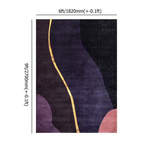 2740mm x 3650mm Designer Light Luxury Retangular Deep Purple Area Rug ...