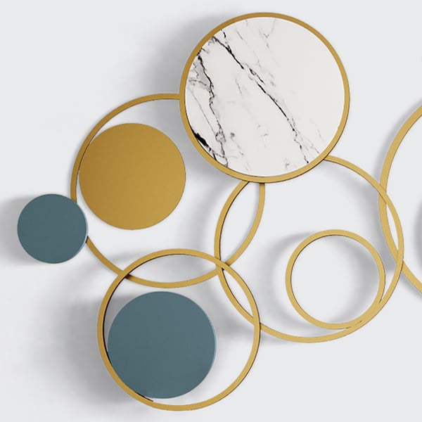 Minimalist Style Multi-Circles Metal Decor Modern Wall Accent-Homary