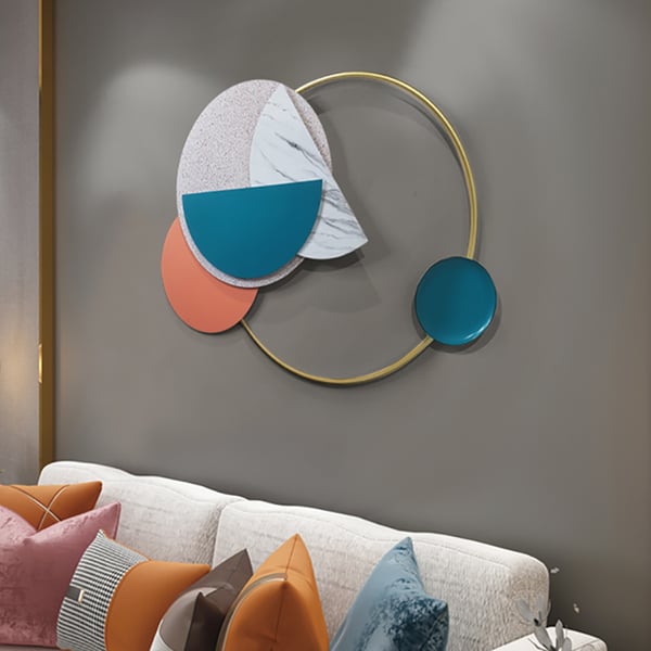 Nordic Style Creative Geometric Patterns Overlapping Metal Wall Decor ...
