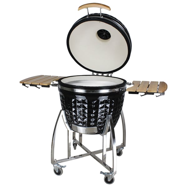 26" Multi-purpose Portable Ceramic Kamado Grill with Quadripod and ...