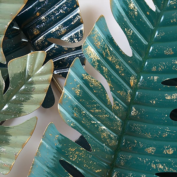 Farmhouse Hollow-Out Green Leaves Wall Decor with Rectangle Frame ...