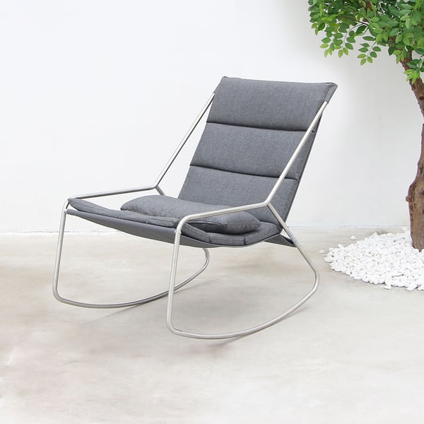 Patio Rocking Chair with Stainless Steel Frame | Homary