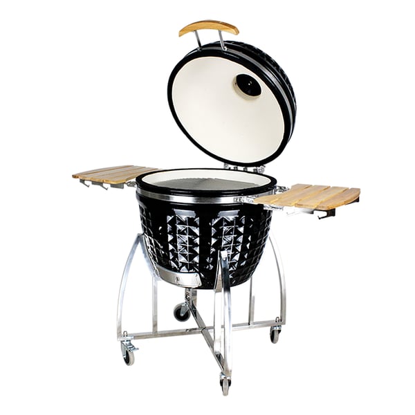 26" Multi-purpose Portable Ceramic Kamado Grill with Quadripod and ...