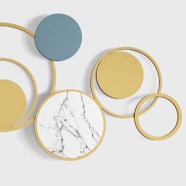 Minimalist Style Multi-Circles Metal Decor Modern Wall Accent-Homary