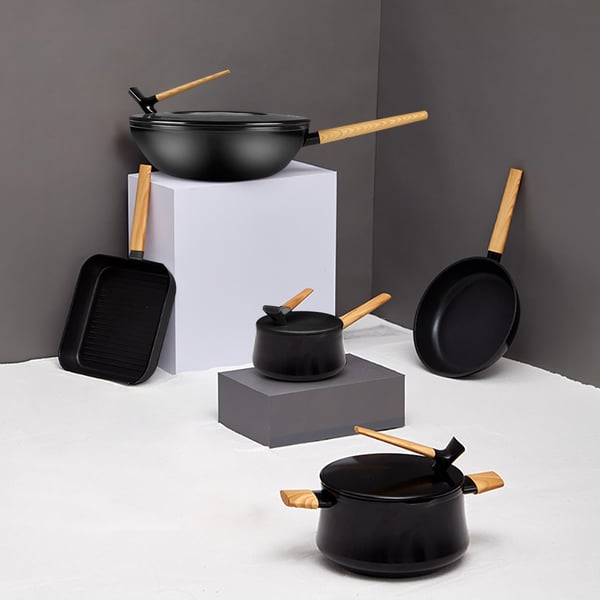 8 Pieces Nonstick Aluminum Cookware Set Antibacterial Cookware with ...