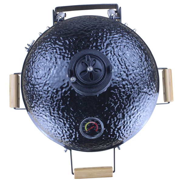 16" Black Multi-purpose Portable Ceramic Kamado Grill | Homary