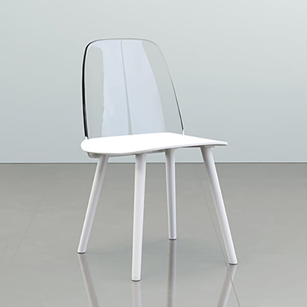 Modern White Dining Chair PP Plastic Side Chair Set of 2-Homary