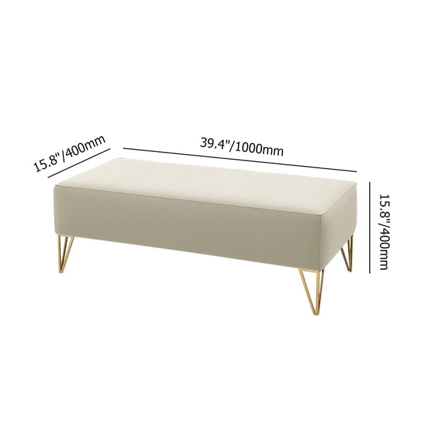 Modern Upholstered Bench Entryway Green Cushioned Bench Gold Tapered ...