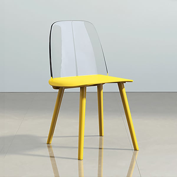 Modern Yellow Dining Chair PP Plastic Side Chair Set of 2 | Homary