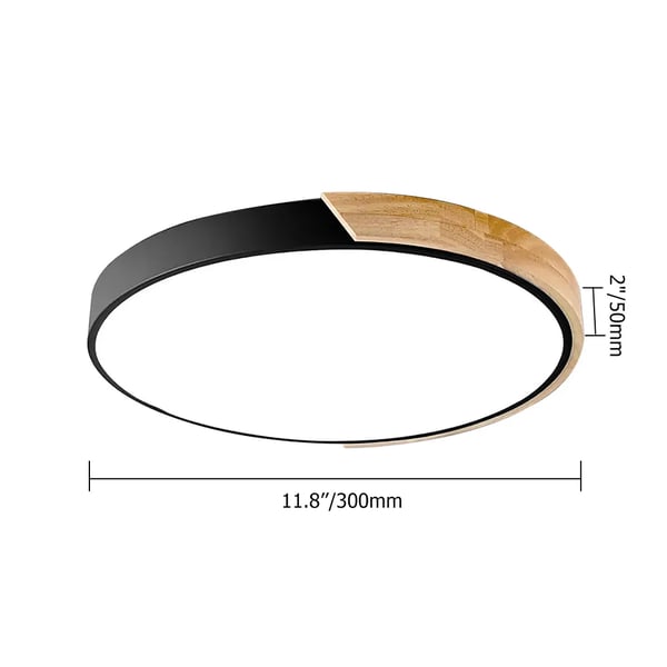 Free Shipping on Modern LED Drum Flush Mount Ceiling Light in Black Dimmable & Remote Control｜Homary