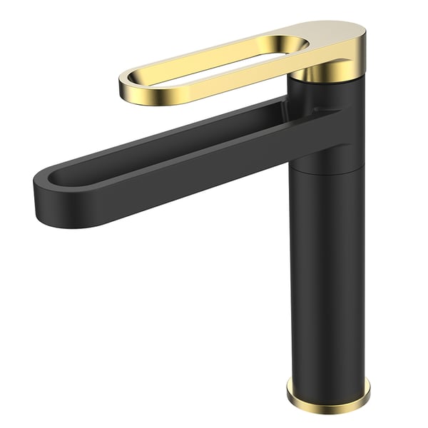 Single Hollow Out Lever Bathroom Basin Tap Solid Brass | Homary UK