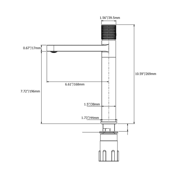 Single Round Handle Bathroom Countertop Tap Solid Brass | Homary UK