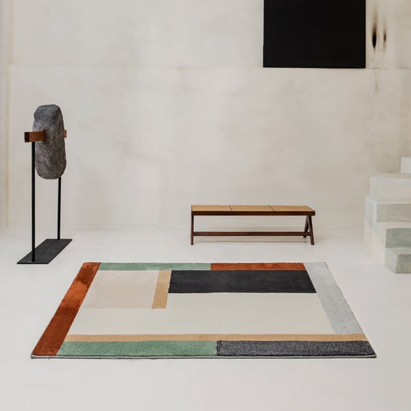 6' x 9' Rectangular Geomatric Contemporary Multipurpose Beige Area Rug ...