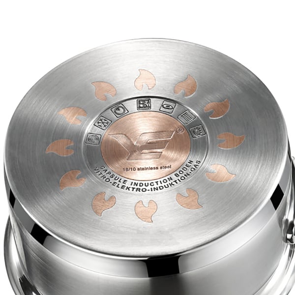 8 Pieces Tri-Ply Bonded Cookware Set Copper Core Base with Super Heat ...