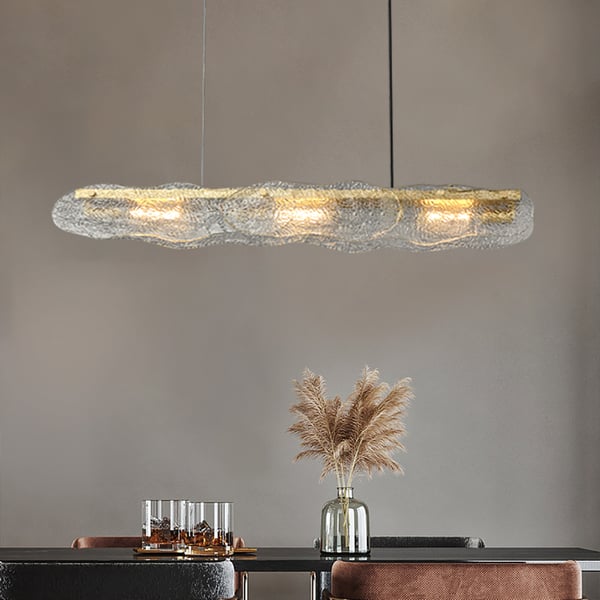 Postmodern Wave Shaped Glass Pendant Light Kitchen Island Light | Homary UK