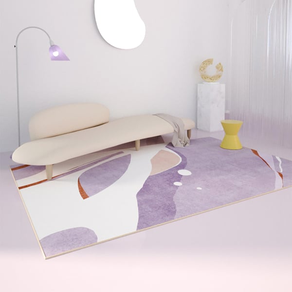 2650mm x 3650mm Multipurpose Rectangular Contemporary Purple Area Rug ...