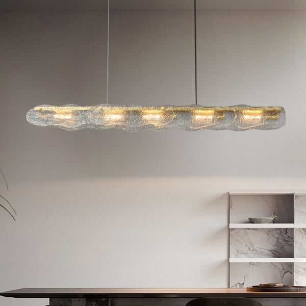 Postmodern Wave Shaped Glass Pendant Light Kitchen Island Light-Homary