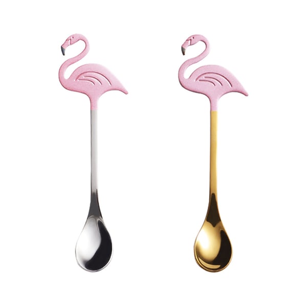 40 Pieces Stainless Steel Flatware Set with Flamingo Pattern Spoon for ...