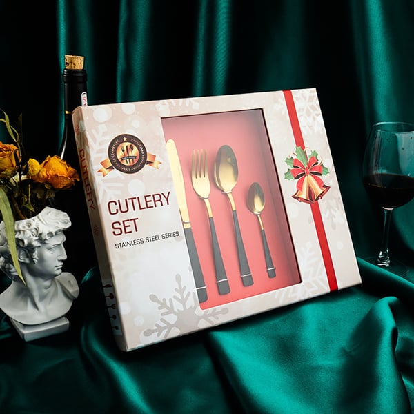 24 Pieces Stainless Steel Flatware Set with Gift Box, Service for 6-Homary