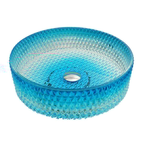 Countertop Ombre Transparent Diamond Shaped Crystal Glass Bathroom Wash ...