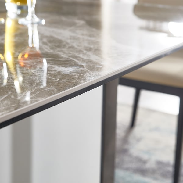 70.9" Modern Rectangular Sintered Stone Top Dining Table with 4 Chairs ...