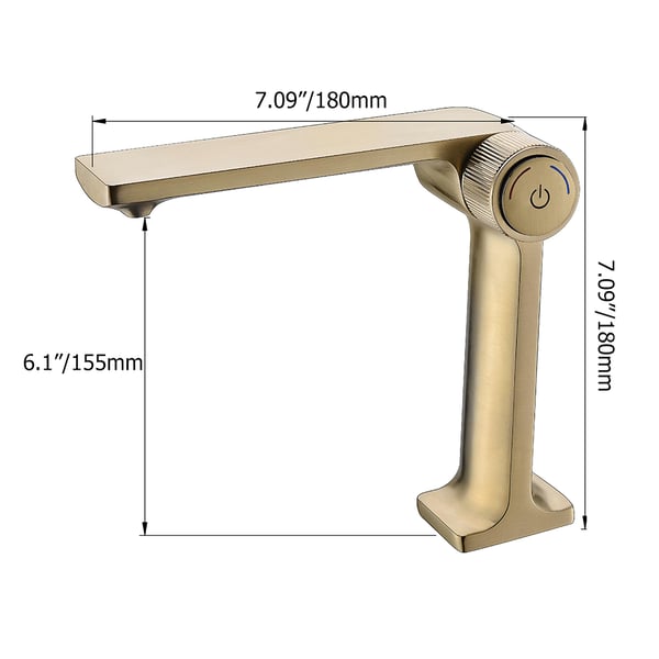 Monobloc Bathroom Basin Tap Solid Brass | Homary UK