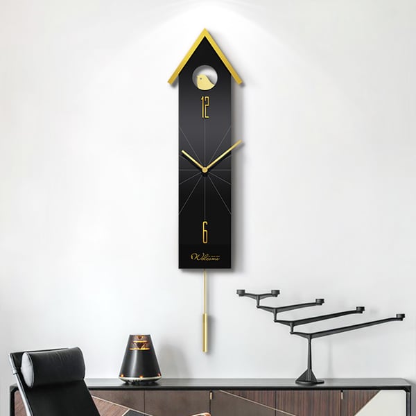 Minimalist Creativity Modern Geometry Wooden Wall Clock with Slim ...