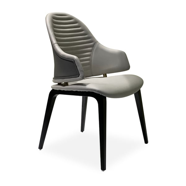 Modern Dark Gray & Light Gray Microfiber Leather Dining Chair with ...