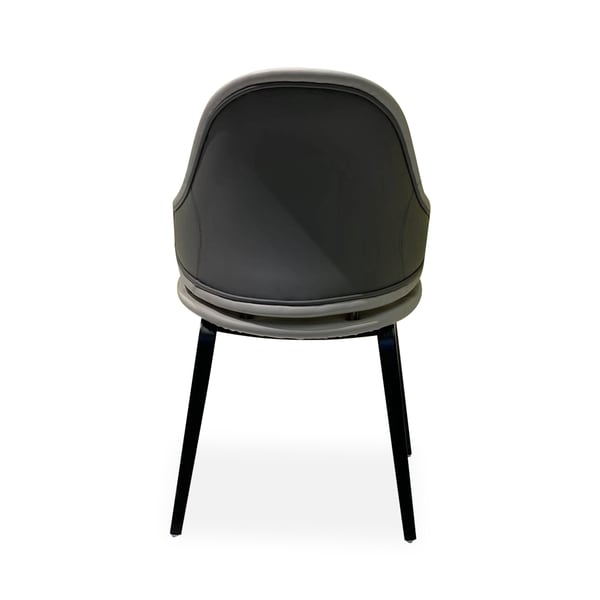 Modern Dark Gray & Light Gray Microfiber Leather Dining Chair with ...