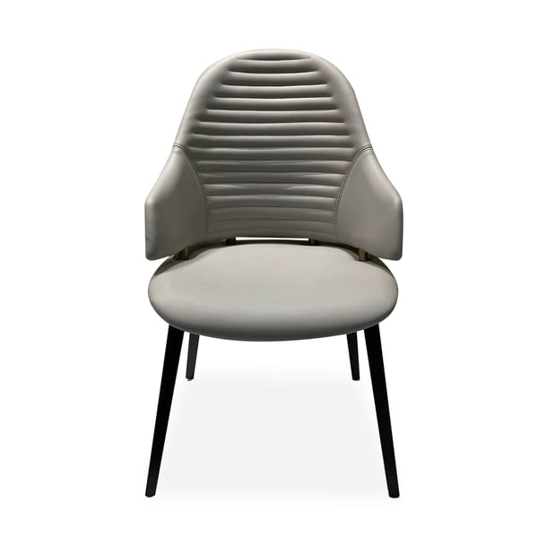 Modern Dark Gray & Light Gray Microfiber Leather Dining Chair with ...