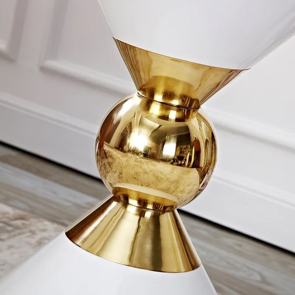 Modern Round White End Table of Hourglass Fiberglass in Large | Homary